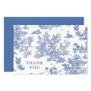 whaline 24 pack blue white thank you cards with envelopes stickers vintage farmhouse greeting cards chinoiserie blank note cards for birthday baby shower party supplies