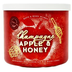 Bath + Body Works Champagne Apples and Honey Candle - Crisp Apples + Sparkling Champagne + Sweet Honey - 3 Wick Scented Candle for Fall - 14.5 Ounces - Fall Candles, 2024.