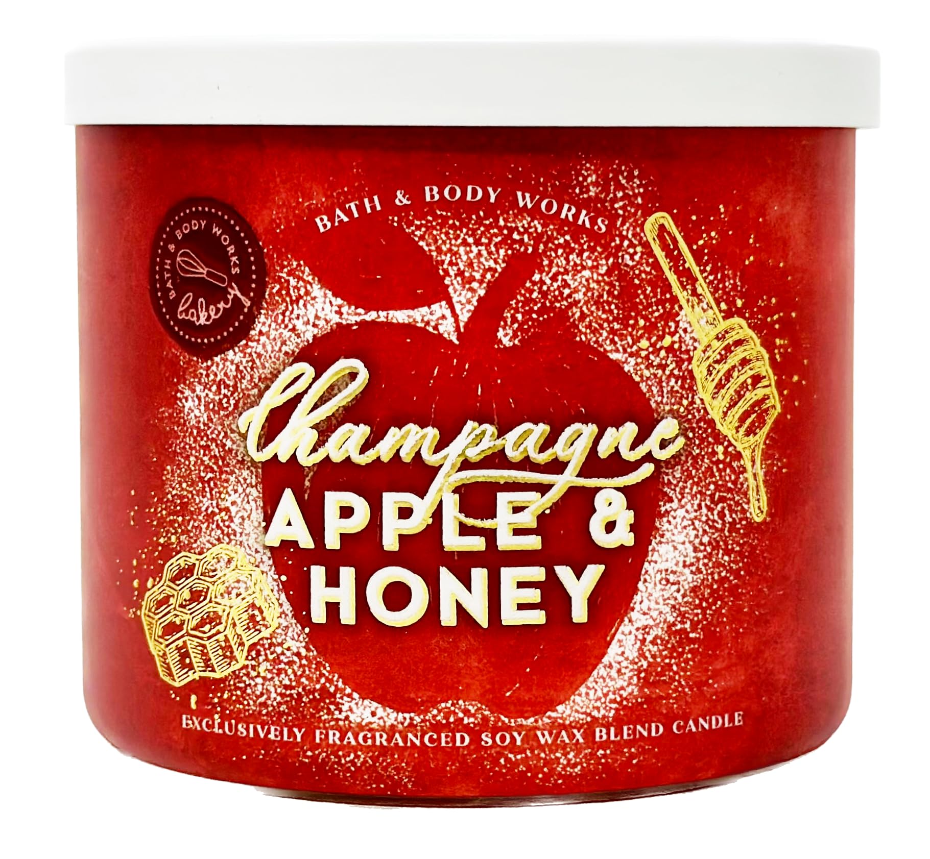 Bath + Body Works Champagne Apples and Honey Candle - Crisp Apples + Sparkling Champagne + Sweet Honey - 3 Wick Scented Candle for Fall - 14.5 Ounces - Fall Candles, 2024.