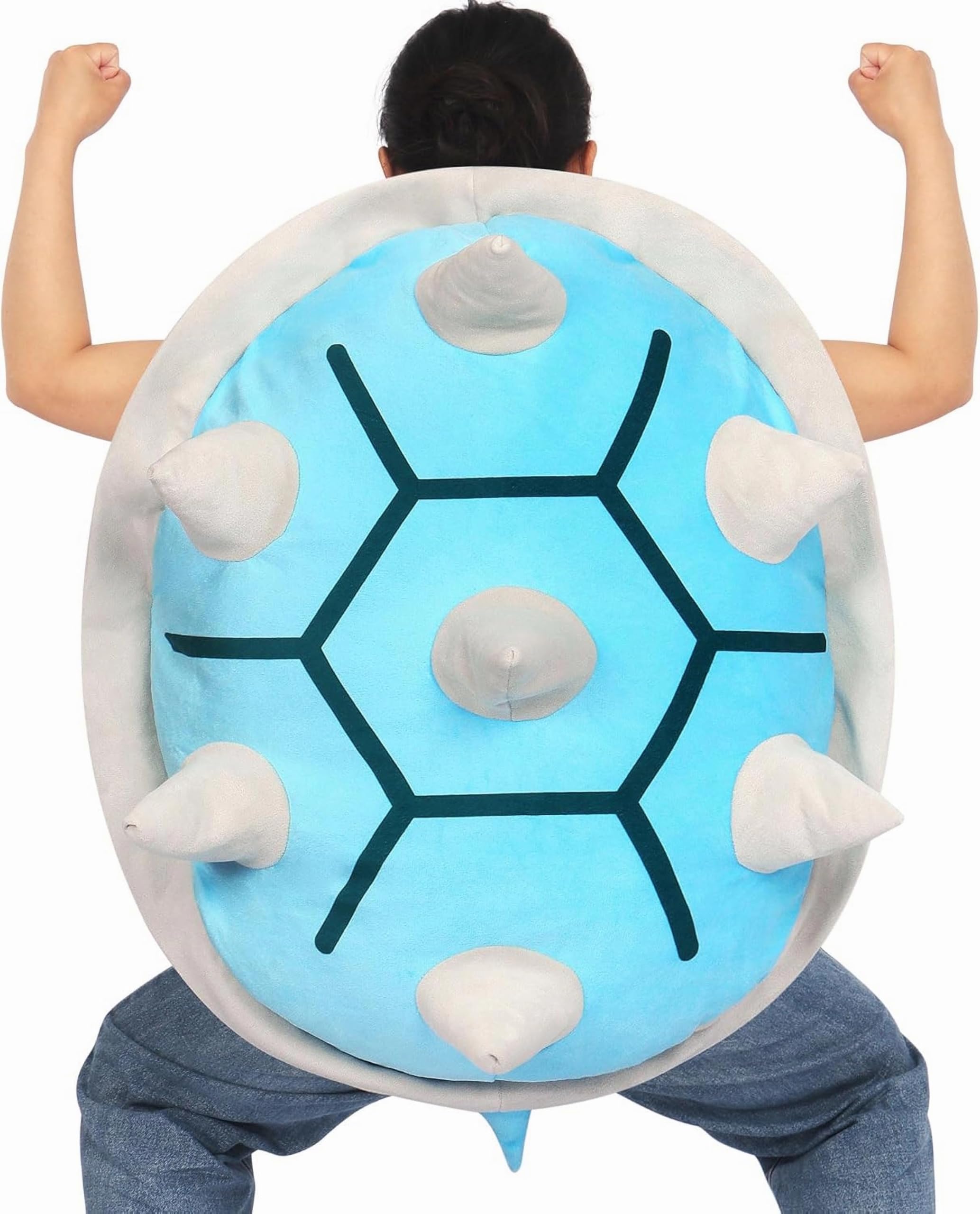 30 Inch Wearable Turtle Shell Pillows, Giant Tortoise Plush Pillow Turtle Shell Gift Stuffed Animal Costume Plush Toy Funny Dress Up, Creative Gifts for Adlut Kids Birthday Home Decor (Blue)