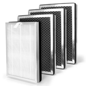 trhretn ma-25 replacement filter for medify air purifier filter replacement ma-25 s1/w1/b1 series filters purifier h13 ture heap and activated carbon filter 3 in 1 of pre-filter 4-pack filters