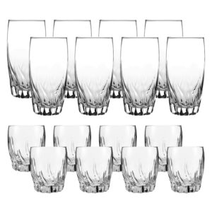 anchor hocking central park drinking glasses (16-pieces, dishwasher safe)