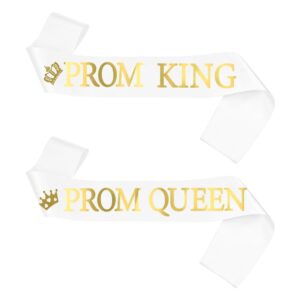 guqqeuc 2 pcs prom king and prom queen sashes graduation prom party sashes for women men grad party supplies bachelorette party accessories for bride groom