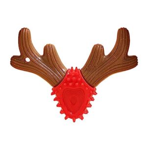 hokojix dog chew toy for aggressive chewer antlers shape dogs dental chewing toy puppy teething bone toy toothbrush pet supply