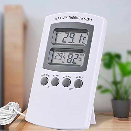 Indoor Outdoor Thermometer Hygrometer LCD Display Easy to Read Gauge for Home Bedroom Office Equipment Tool