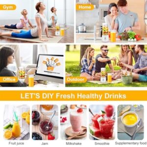 Portable Blender,USB Rechargeable Smoothie Blender,Personal Blender for Shakes and Smoothies with 6 Sharp Blades,16OZ Travel Cup and Lid,One Touch Auto-cleaning Waterproof Blender for Kitchen, Office