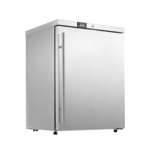 hck under counter refrigerator, outdoor fridge 24 inch with stainless steel door, commercial kitchen food refrigerator 5.4 cu.ft capacity for home kitchen, patio, outdoor, and food service use