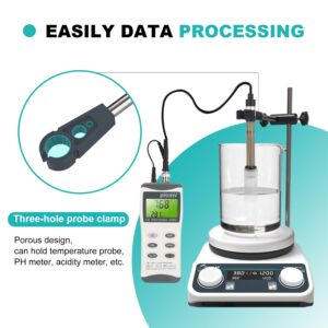 JOANLAB Digital Hotplate Magnetic Stirrer Hot Plate 200-1500rpm, 280℃/536℉,Probe Sensor & Support Stand Included,3000ml Lab Hot Plate Stirrer with Ceramic Coated