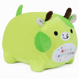 Yeqivo Birthday Cow Plush Pillow Stuffed Animal Toy, Green Birthday Cartton Cow Plush Stuffed Animals, Soft Animal Plush Pillow for Kids(Cow, 25cm/9.8inch)