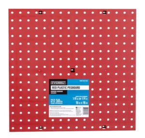 overbuilt red pegboard panel