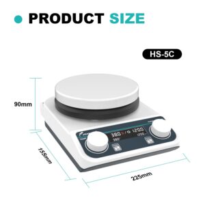 JOANLAB Digital Hotplate Magnetic Stirrer Hot Plate 200-1500rpm, 280℃/536℉,Probe Sensor & Support Stand Included,3000ml Lab Hot Plate Stirrer with Ceramic Coated