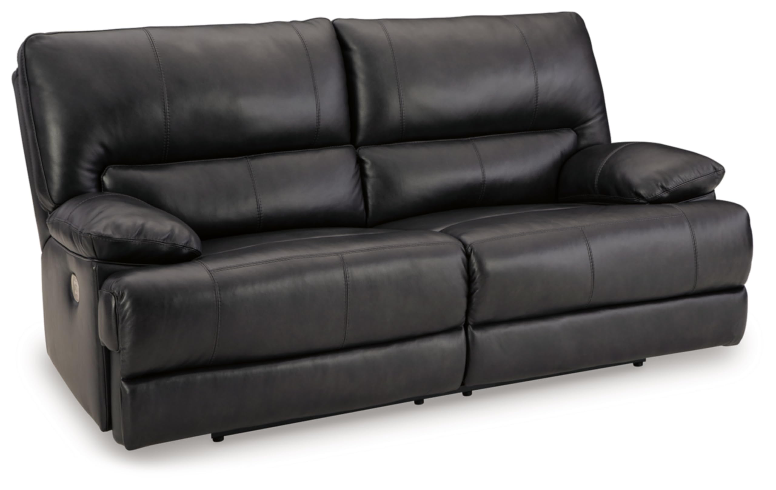 Signature Design by Ashley Mountainous Modern Leather Match Wall Hugger Power Reclining Sofa with Adjustable Headrest and USB Ports, Black