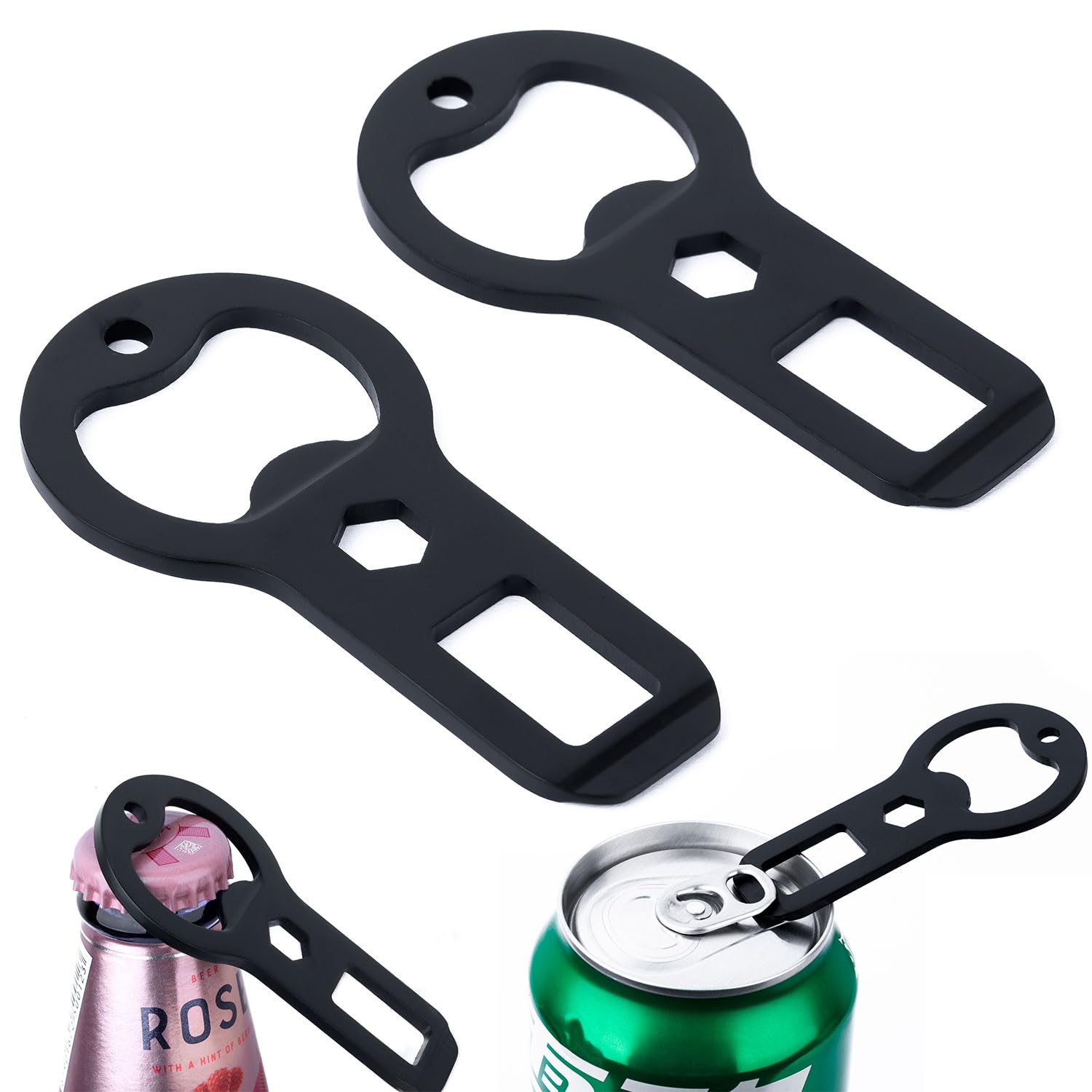 2-Pack 3 in 1 Keychain Beer Bottle Opener | Stamped steel bottle opener with rust-resistant coatingr | Portable Beer Bottle Opener | Gift for Outdoor Lovers, Friends, Birthdays, Dog Owners