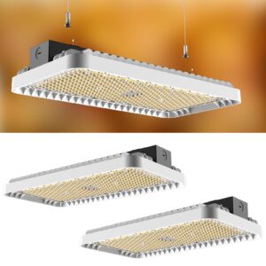 lightdot 2ft led high bay shop lights,100-277v linkable,200w 2ft led light fixtures for garage workshop supermarket, 30000lm [eqv. 1000w mh] 5000k,flush,pipe and hanging mouting available-2pack,white