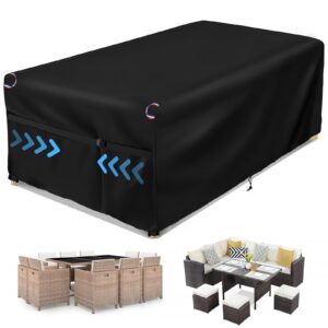 joymo patio furniture covers,cover for outdoor table,rectangular patio table cover,outdoor chair covers,ping pong table cover waterproof,98lx78wx32h inch,black