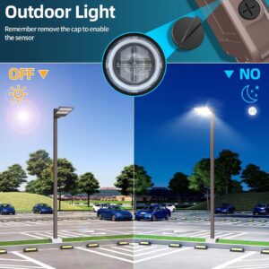 LED Parking Lot Light 320W 250W 200W Adjustable, LED Shoebox Light 5700K 5000K 4500K Arm&Slip Fit Mount, UL DLC Listed Outdoor Pole Light with Photocell, IP65 Commercial Street Area Flood Lighting