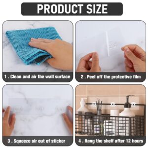 Gjinxi 8Pcs Shower Caddy Adhesive Replacement, Shower Shelf Adhesive No Drilling, Strong Adhesive Shower Hooks, Waterproof Shower Adhesive Strips for Shower Caddy Baskets, Kitchen Racks