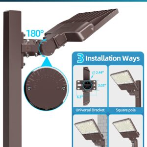 LED Parking Lot Light 150W 120W 90W Tunable, LED Shoebox Light 5700K 5000K 4500K Adjustable Arm&Slip Fitter, DLC Listed Outdoor Pole Light with Photocell, IP65 Commercial Street Area Flood Lighting