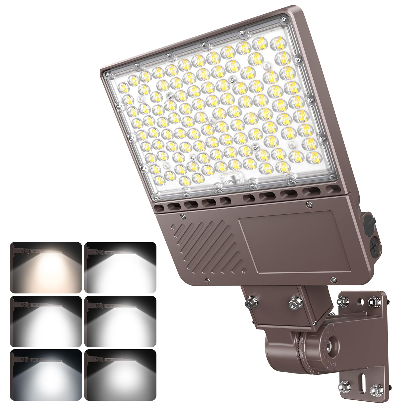 LED Parking Lot Light 150W 120W 90W Tunable, LED Shoebox Light 5700K 5000K 4500K Adjustable Arm&Slip Fitter, DLC Listed Outdoor Pole Light with Photocell, IP65 Commercial Street Area Flood Lighting