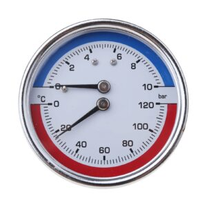 eajorn compact thermo-manometer boiler temperature pressure gauge mearsuring 0-10 0-120 ℃ suitable for floor heating