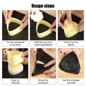 Onigiri Mold Kit, 3 Pack Rice Ball Mold with Small Rice Scoop, Classic Triangle Musubi Mold and Professional Sushi Mold, Spam Musubi Mold Kit, Rice Mold for Kid Lunch Bento & Home DIY VVNIAA