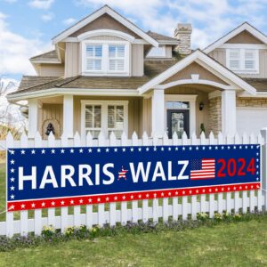 probsin harris walz 2024 banner 120" x 20" support kamala harris tim walz for president vp banner yard sign party supplies photo backdrop poster hanging outdoor gate decor fence door indoor wall