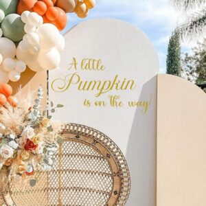 gostman a little pumpkin is on the way balloon arch decal - halloween baby shower decorations,thanksgiving day party decor,pumpkin themed party supplies (pumpkin decal)