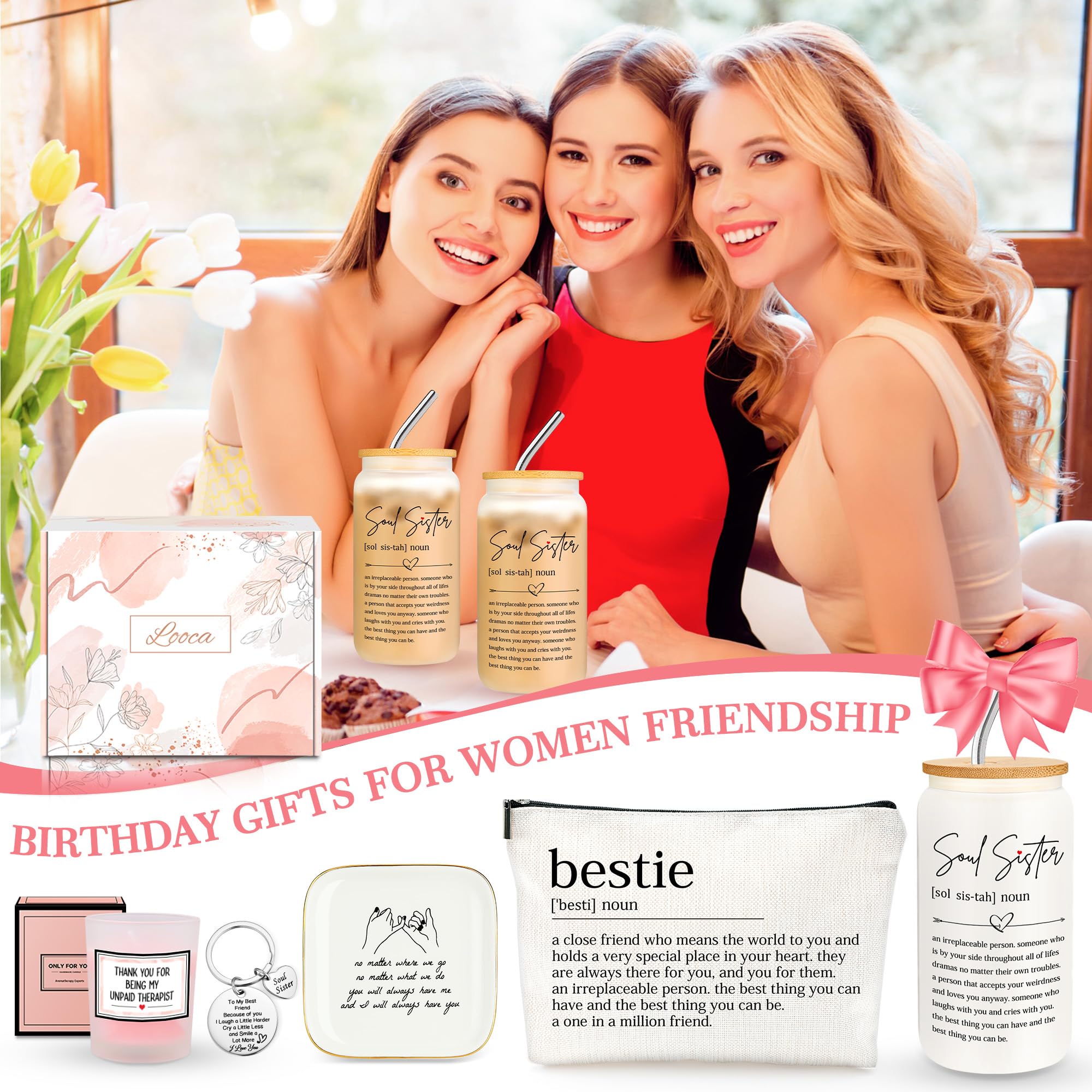 Best Friend Birthday Gifts for Women Friendship Gifts for Women Bestfriend Birthday Gifts for Best Friend Woman Soul Sister Gifts for Women Bestie Birthday Gifts for Women Bff Close Friends Female