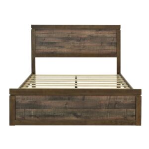 RuiSiSi Farmhouse Full Bed Frame with 47.9” Headboard and Footboard Wood Platform Bed with 10 Wooden Slats for Bedroom