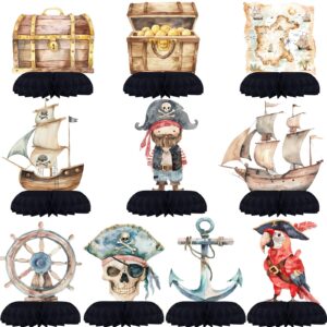 pirate party decorations - pirate honeycomb centerpieces for kids' pirate birthday and baby shower table decor