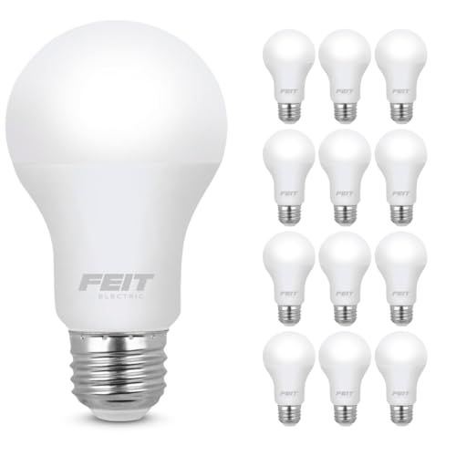 Feit Electric A19 LED Light Bulb, 75W Equivalent, E26 Medium Base, 1100 Lumens, 5000K Daylight White, General Purpose Light Bulbs, 11,000-Hour Lifetime, A1100/850/10KLED/2/6, 12 Pack