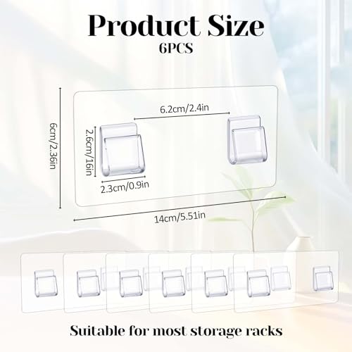 cobee Shower Caddy Adhesive Replacement, 6Pcs Shower Rack Stickers Shower Shelf Adhesive No Drilling Waterproof Traceless Hooks for Showe Caddy, Soap Holder, and Kitchen Storage Racks