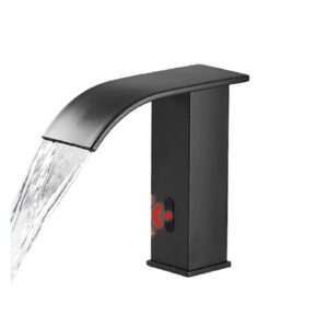 matte black sensor bathroom hot and cold countertop mounted faucet low profile(black)