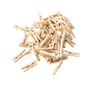 wooden small picture clips mini clothes pins for photo natural crafts 1.2 inch 100 pcs decorative wood clips for wall hanging pictures