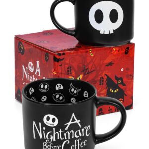 Cessfle Nightmare Before Christmas Gifts, Nightmare Before Christmas Mug, Jack Smile Face Skellington Christmas Coffee Mug 14oz, Christmas Gifts for Women Men