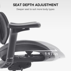 SIHOO Doro S100 Ergonomic Office Chair - with Dual Dynamic Lumbar Support, 5-Level Adjustable Backrest, 4D Coordinated Armrests, 135-degree Max. Recline Angle, Suitable for Home Office (Black)