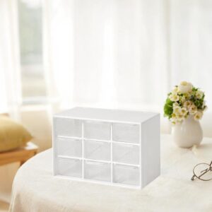 Small for The Desk, Small Organizer with Drawers, Bead Organizer Box for Crafts, Dressing Table, Office Supplies, 9 Drawers White