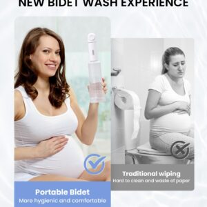 Portable Bidet for Travel, Rechargeable Electric Handheld Bidet Sprayer for Personal Hygiene and Postpartum Cleaning, 2 Modes | 350 ml