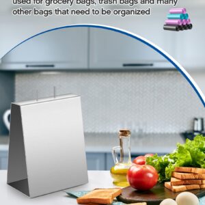 Blulu 2 Pcs Stainless Steel Deli Bag Dispenser Heavy Duty Sandwich Bag Holder Grocery Bag Stand for Retail Store Home Restaurant Kitchen , 11.5''H x 9''L x 6''D