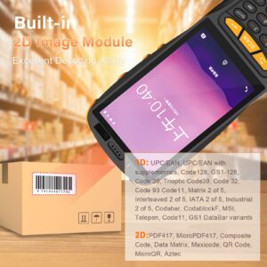 MIGYKO Android 9.0 Barcode Scanner PDA Handheld POS Terminal Inventory Machine 1D/2D/QR Scanner with 4 Inch Touchscreen Support 2/3/3G WiFi BT Mobile Computer NFC Function for Warehouse Inventory Logi