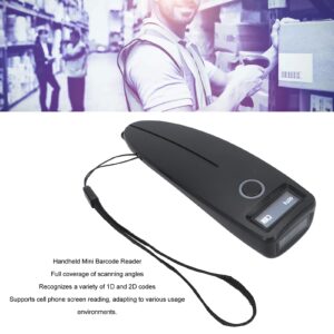 Mini Barcode Reader, 2.4G Omni Directional Mini 2D Barcode Scanner 1100mAh Battery for Inventory Management