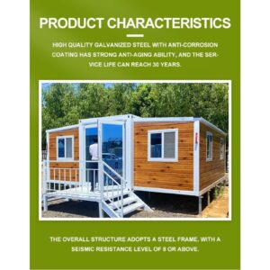 Customizable Foldable Tiny Home - Luxury Prefab Villa, Insulated Modular Shipping Container House, Portable Expandable Design for Easy Installation and High Value