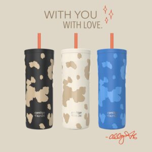 Contigo x Ally Love Steel Insulated Tumbler w/Straw, Autoclose Technology, Easy Clean Lid & Straw, Leak-proof Drinking, Keeps Drinks Cold for 20 hours, BPA Free, 24oz., Streeterville 2.0, Stellar Jay