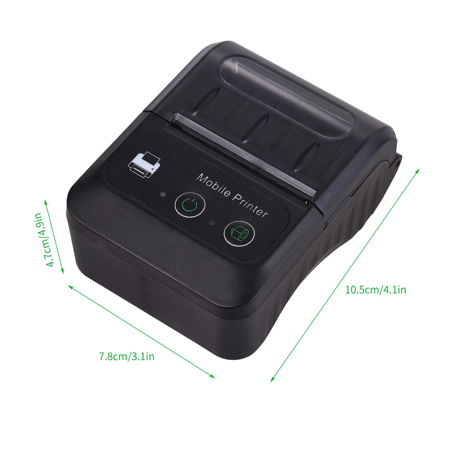 MIGYKO Portable Wireless BT 58mm 2 Inch Thermal Receipt Printer Mini USB Bill POS Mobile Printer Support ESC/POS Print Command Compatible with Android/iOS/Windows for Small Business Restaurant Retail