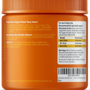 Probiotics for Dogs - Digestive Enzymes for Gut Flora, Digestive Health, Diarrhea & Bowel Support - Clinically Studied DE111 - Dog Supplement Soft Chew for Pet Immune System - Pumpkin