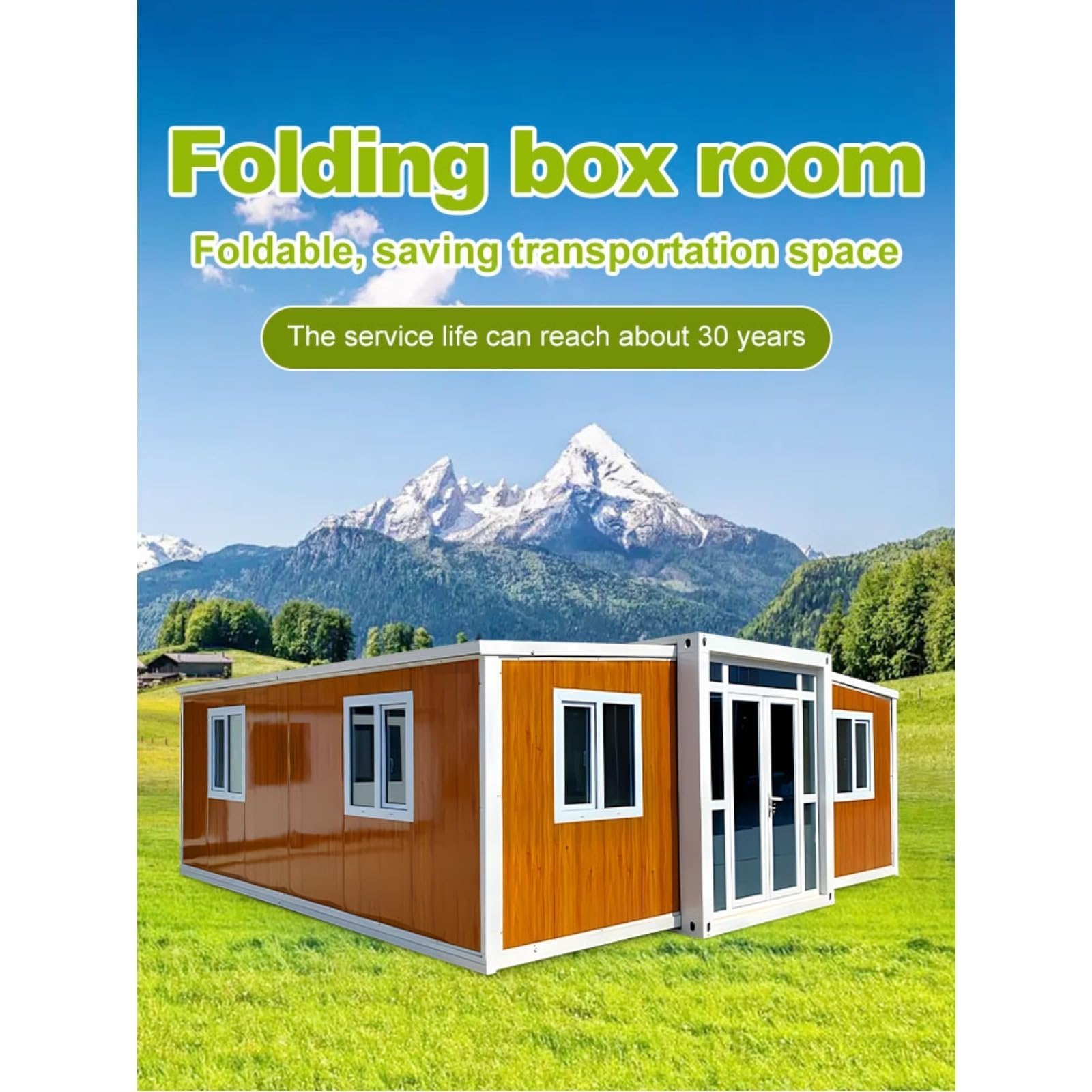 Customizable Foldable Tiny Home - Luxury Prefab Villa, Insulated Modular Shipping Container House, Portable Expandable Design for Easy Installation and High Value