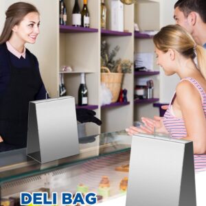 Blulu 2 Pcs Stainless Steel Deli Bag Dispenser Heavy Duty Sandwich Bag Holder Grocery Bag Stand for Retail Store Home Restaurant Kitchen , 11.5''H x 9''L x 6''D