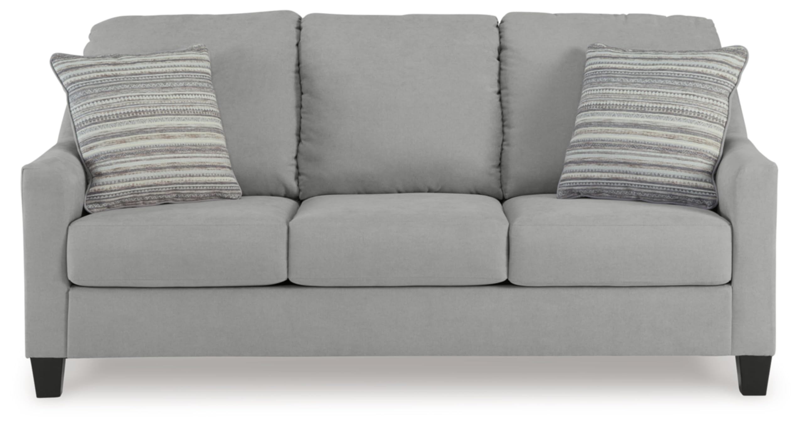 Signature Design by Ashley Adlai Casual 2-in-1 Queen Sofa Sleeper with Folding Memory Foam Mattress and 2 Toss Pillows, Light Gray