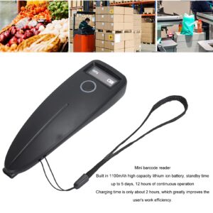 Mini Barcode Reader, 2.4G Omni Directional Mini 2D Barcode Scanner 1100mAh Battery for Inventory Management