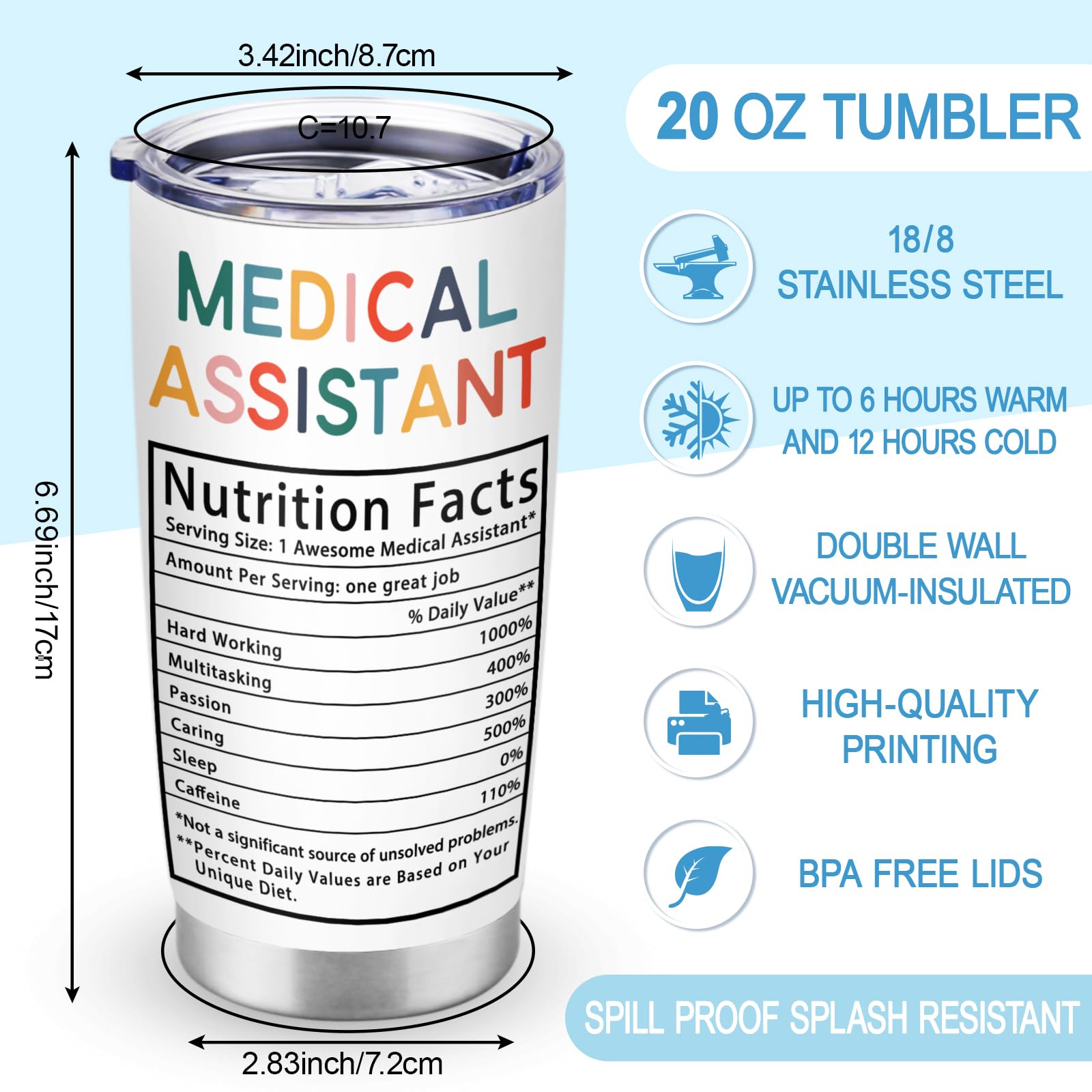 Medical Assistant Gifts, MA Week Gifts, Medical Assistant Students Gift, Best Medical Assistant Stainless Steel tumbler 20oz, Birthday Christmas Gifts for Women Men